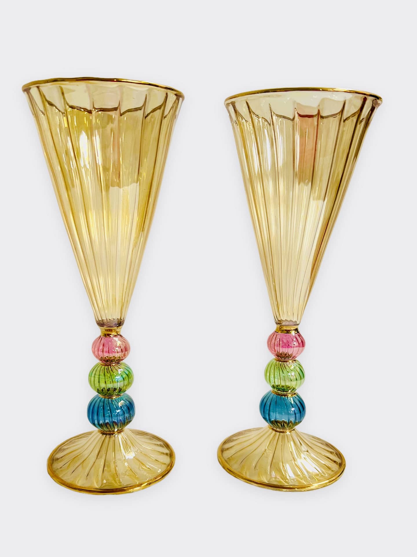 Set Of 2 Bubble Stem Wine Glasses Frantic Freda Emporium